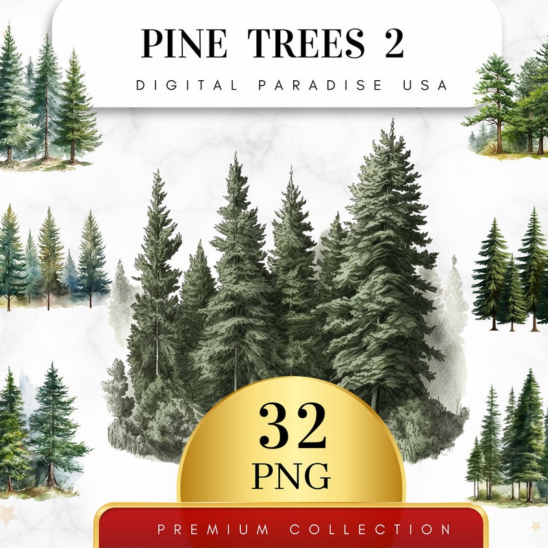 Pine Trees Art - Etsy