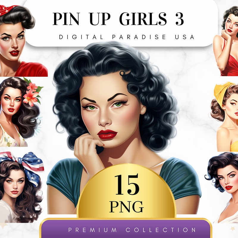 Retro Pin up Girls Poster - Etsy