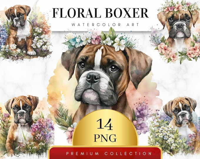 WHITE BOXER Art Print by Watercolor Artist DJ Rogers - Etsy