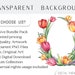 Set of 20, Watercolor Colorful Tulips Wreath, Floral Clipart ...