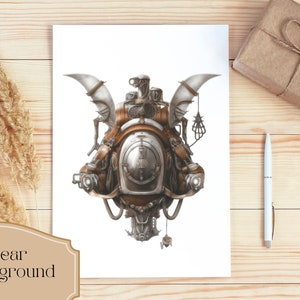 Set of 4, Steampunk Jetpack Clipart, Watercolor Steampunk Png ...