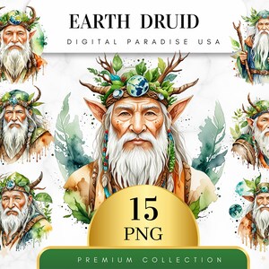 Set of 15, Earth Druid Clipart, Nature Witch Clipart, Earth Magic PNG ...