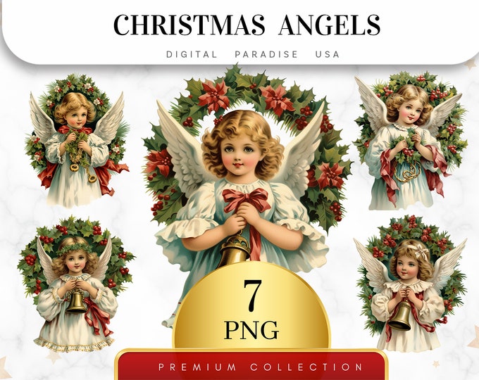 Christmas Angels Clipart, Watercolor Angel, Angel PNG, Little Girl ...