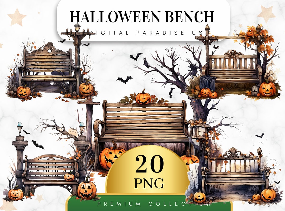 Set of 20 Halloween Bench Clipart Spooky Bench PNG - Etsy