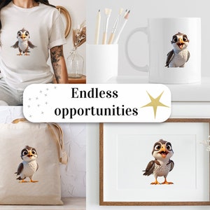 Set of 7, Happy Falcon Clipart, Falcon PNG, Cute Bird Clipart, Kids ...