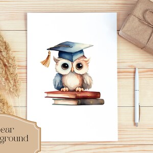 Set of 12, Owl Graduation Clipart, Owl PNG, Graduation Party Decor ...