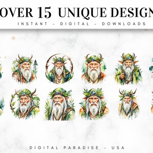 Set of 15, Earth Druid Clipart, Nature Witch Clipart, Earth Magic PNG ...