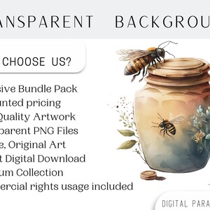 Set of 40, Watercolor Honey Bee Clipart, Bee PNG, Summer Clipart ...