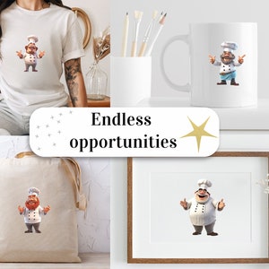 Set of 16, Watercolor Chef Clipart, Chef Junk Journal, Chef Hat Clipart ...