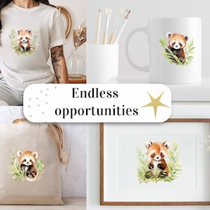 Set of 16, Red Panda Clipart, Cute Panda PNG, Animal Clipart ...