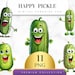 Set of 11, Happy Pickle Clipart, Pickle PNG, Watercolor Pickle, Junk ...