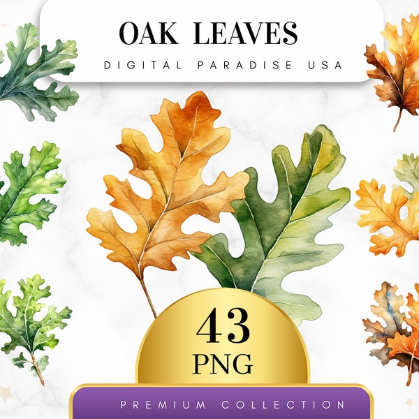 Oak Leaf Clipart - Etsy