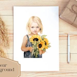 Set of 11, Girl Sunflowers Clipart 1, Girl Clipart, Sunflower PNG ...