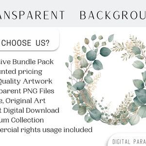 Set of 23, Watercolor Eucalyptus Clipart, Greenery Clipart , Watercolor ...