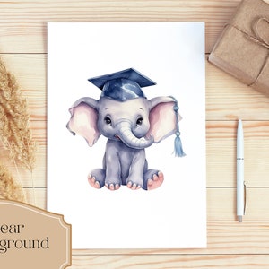 Set of 12, Elephant Graduation Clipart, Elephant Clipart, Elephant PNG ...