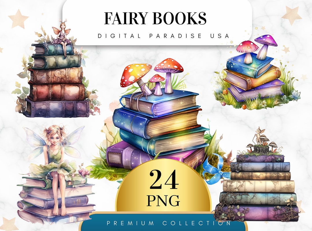 Set of 24, Fairy Books Clipart, Fairy Clipart, Fairy PNG, Fairy Tale ...
