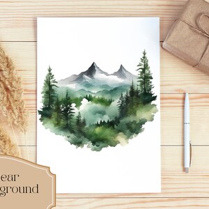 Set of 21, Watercolor Pine Trees Landscape, Pine Tree Clipart, Pine ...