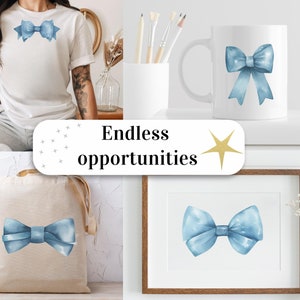 Set of 12, Blue Bowtie Clipart, Bowtie PNG, Baby Boy Clipart, Bowtie ...