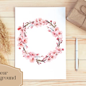 Set of 62, Cherry Blossom Clipart, Pink Flower Clipart, Floral PNG ...