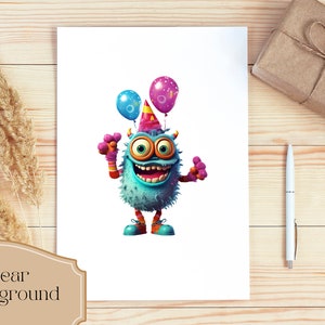 Set of 12, Party Monsters Clipart, Monster PNG, Halloween Clipart, Kids ...