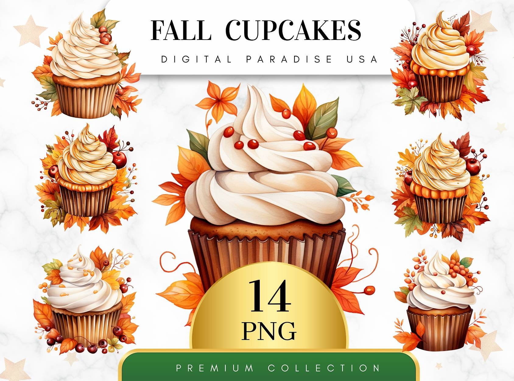 Autumn Cupcake Clipart