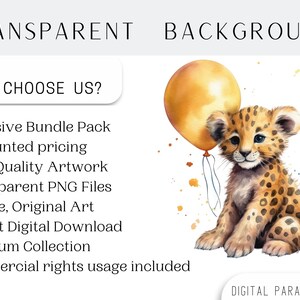 Set of 16, Watercolor Animals With Balloons, Birthday Clipart, Animal ...