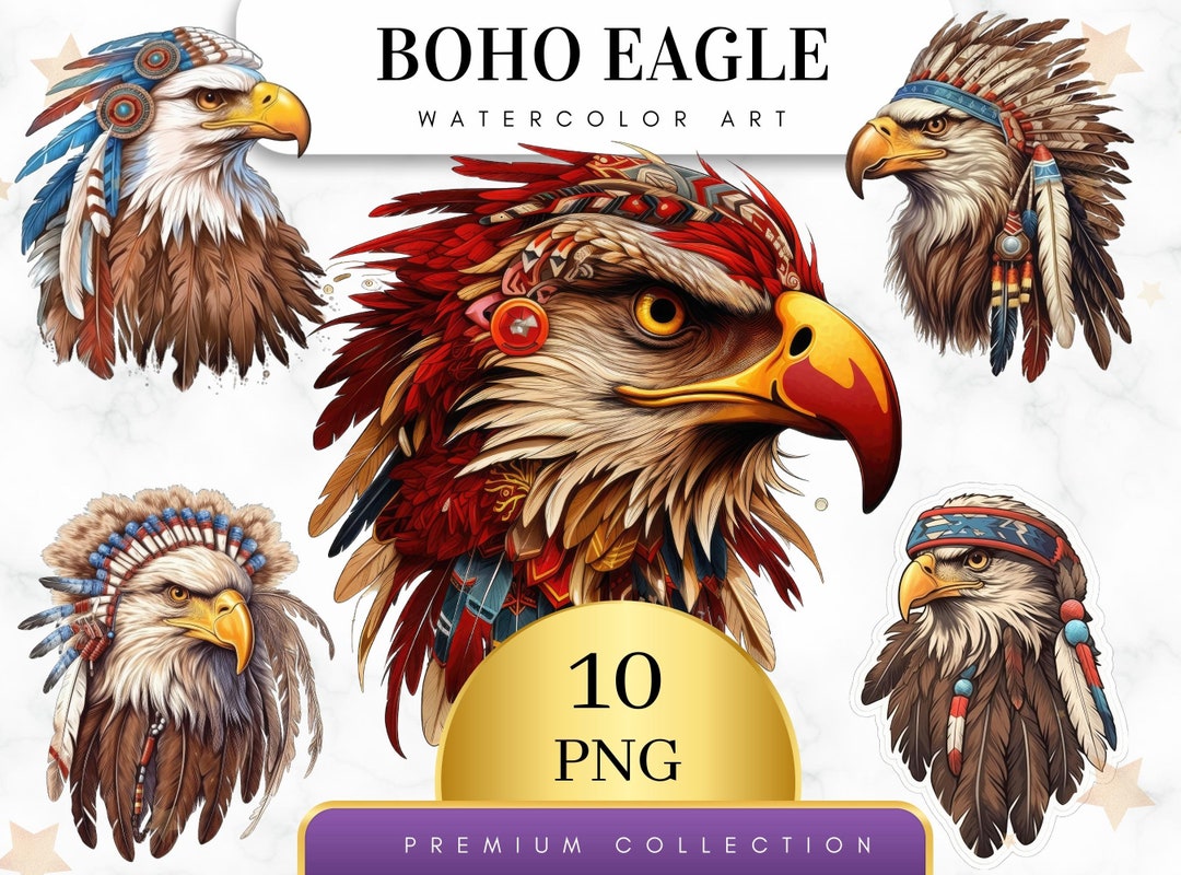 Set of 10, Watercolor Eagle Clipart, Eagle Clipart Png, American Eagle ...