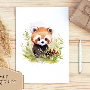 Set of 16, Red Panda Clipart, Cute Panda PNG, Animal Clipart ...