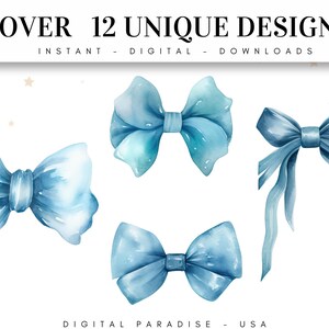 Set of 12, Blue Bowtie Clipart, Bowtie PNG, Baby Boy Clipart, Bowtie ...