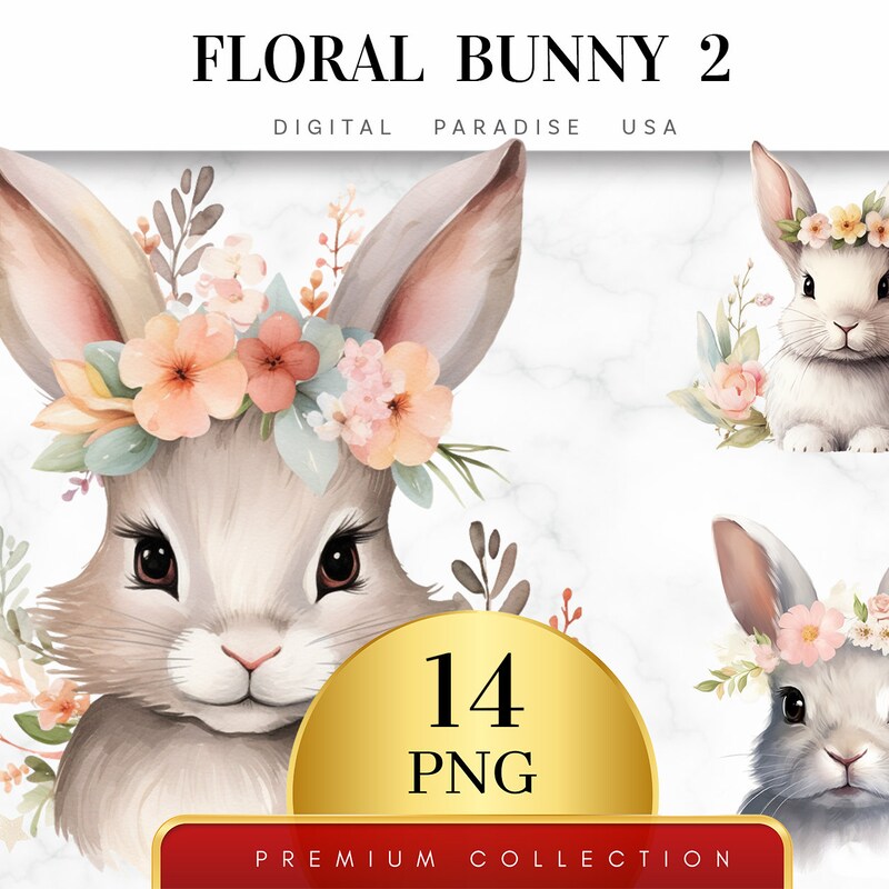 Floral Bunny - Etsy