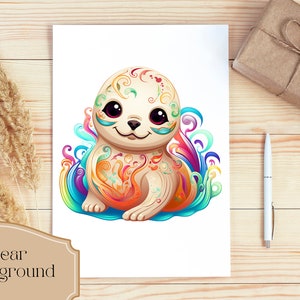Set of 9, Colorful Seal Clipart, Seal PNG, Animal Clipart, Ocean ...