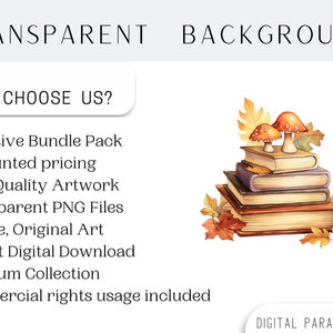 Set of 16, Autumn Books Clipart, Fall Journal Clipart, Book Bundle ...