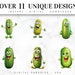 Set of 11, Happy Pickle Clipart, Pickle PNG, Watercolor Pickle, Junk ...