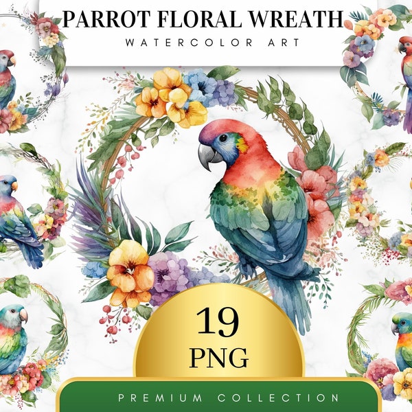 Watercolor Parrot - Etsy