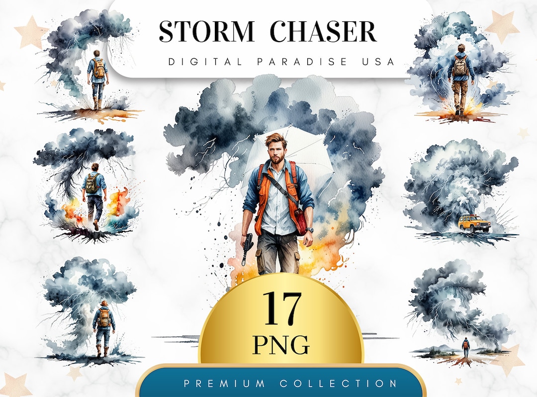 Set of 17, Storm Chaser Clipart, Storm Chaserbundle, Digital Download ...