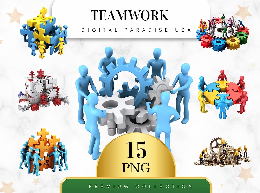 Set of 15, Watercolor Teamwork Clipart, Teamwork PNG, Collaboration ...