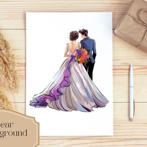 Set of 31 Wedding Couples Back Wedding Day Clipart PNG - Etsy