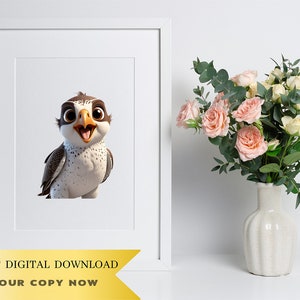 Set of 7, Happy Falcon Clipart, Falcon PNG, Cute Bird Clipart, Kids ...