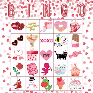 Valentine's Day Bingo Printable -- 15 - Etsy