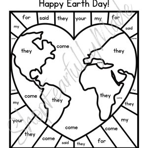Earth Day Coloring (color by Number, Letter, Addition, Subtraction ...