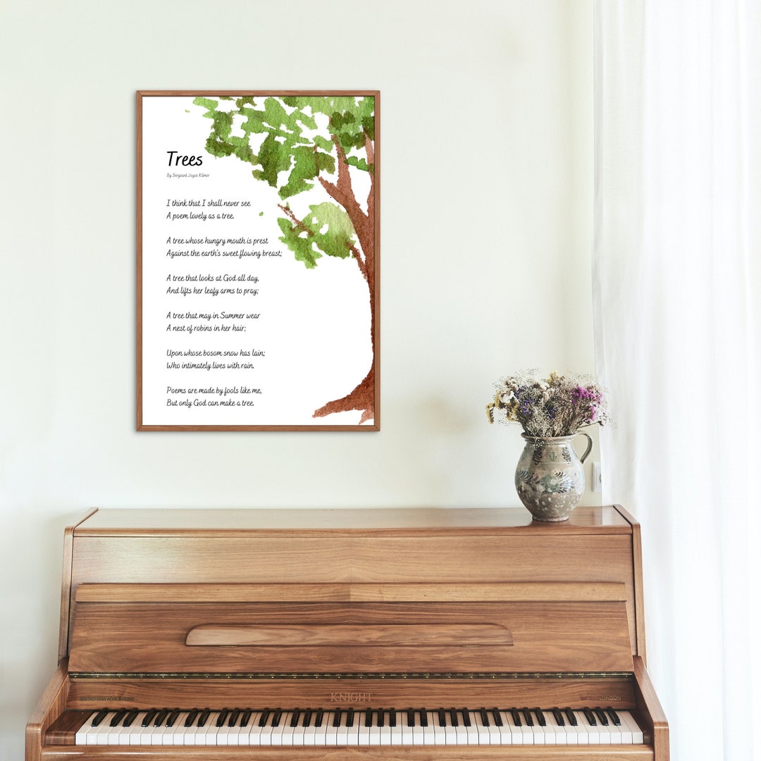 Trees Poem Printable Wall Hanging - Etsy