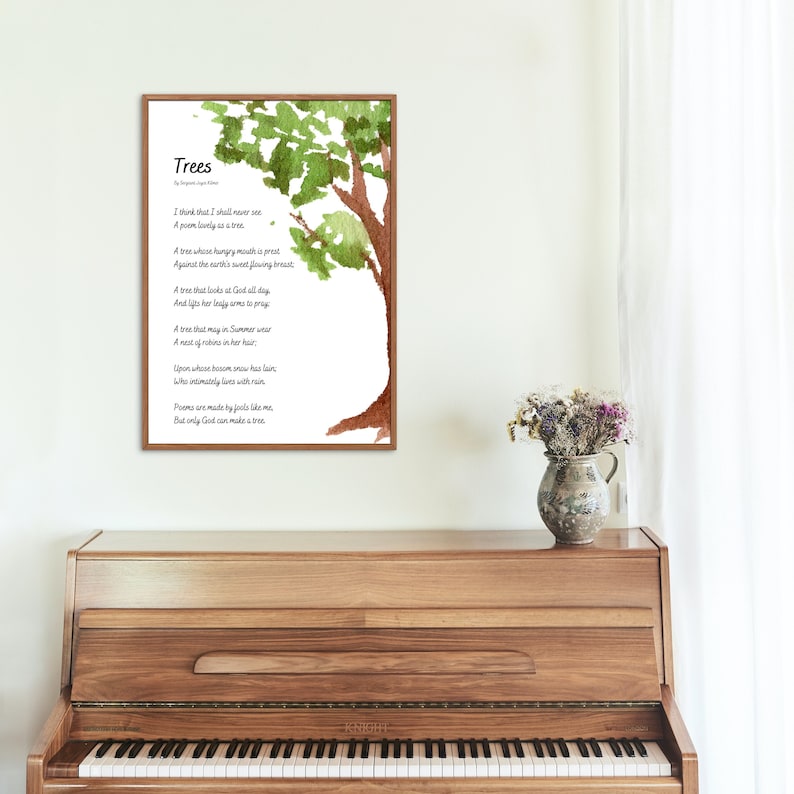 Trees Poem Printable Wall Hanging - Etsy