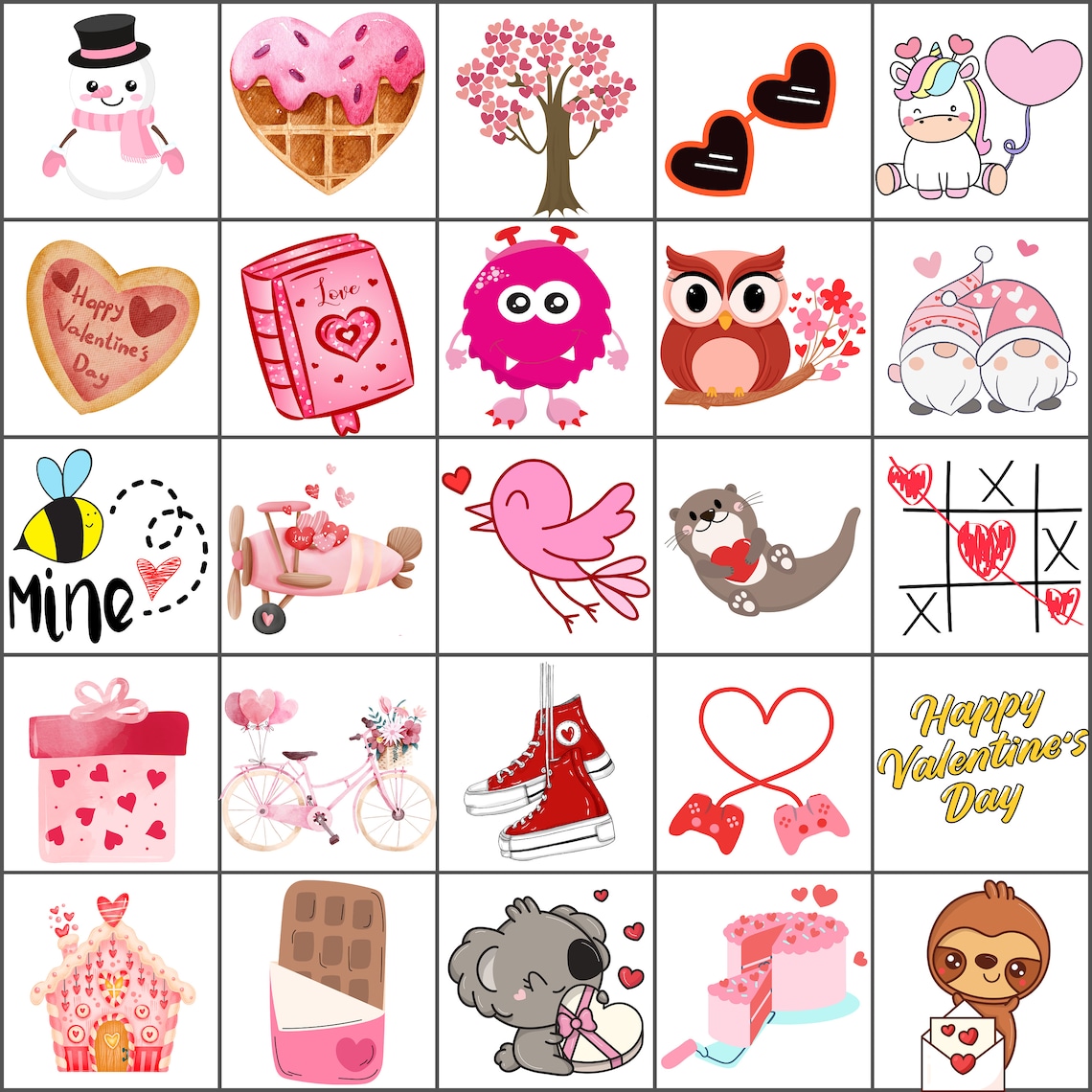 Valentine's Day Bingo Printable -- 15 - Etsy