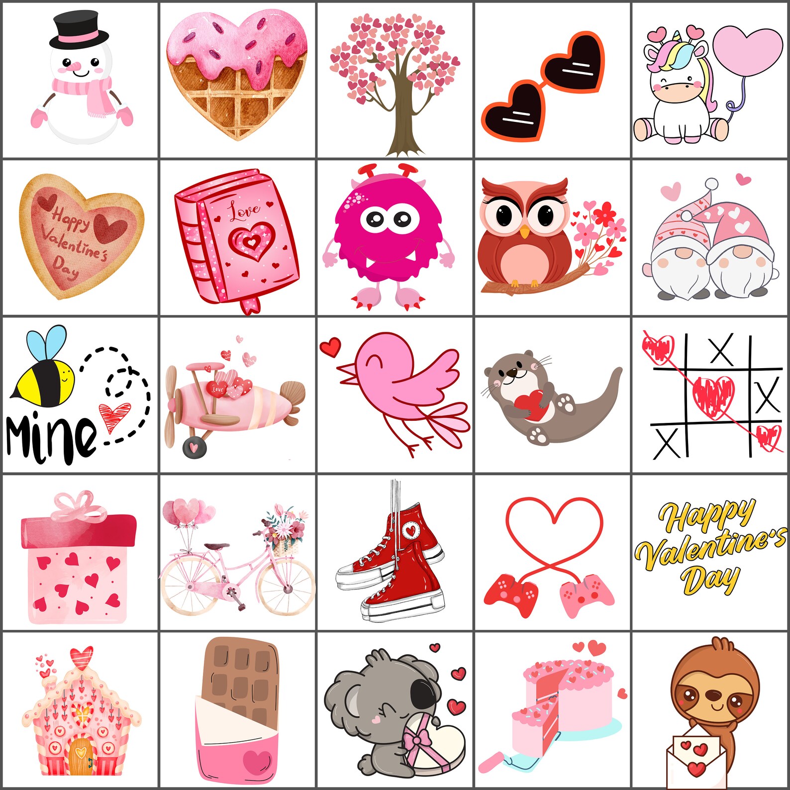 Valentine's Day Bingo Printable -- 15 - Etsy