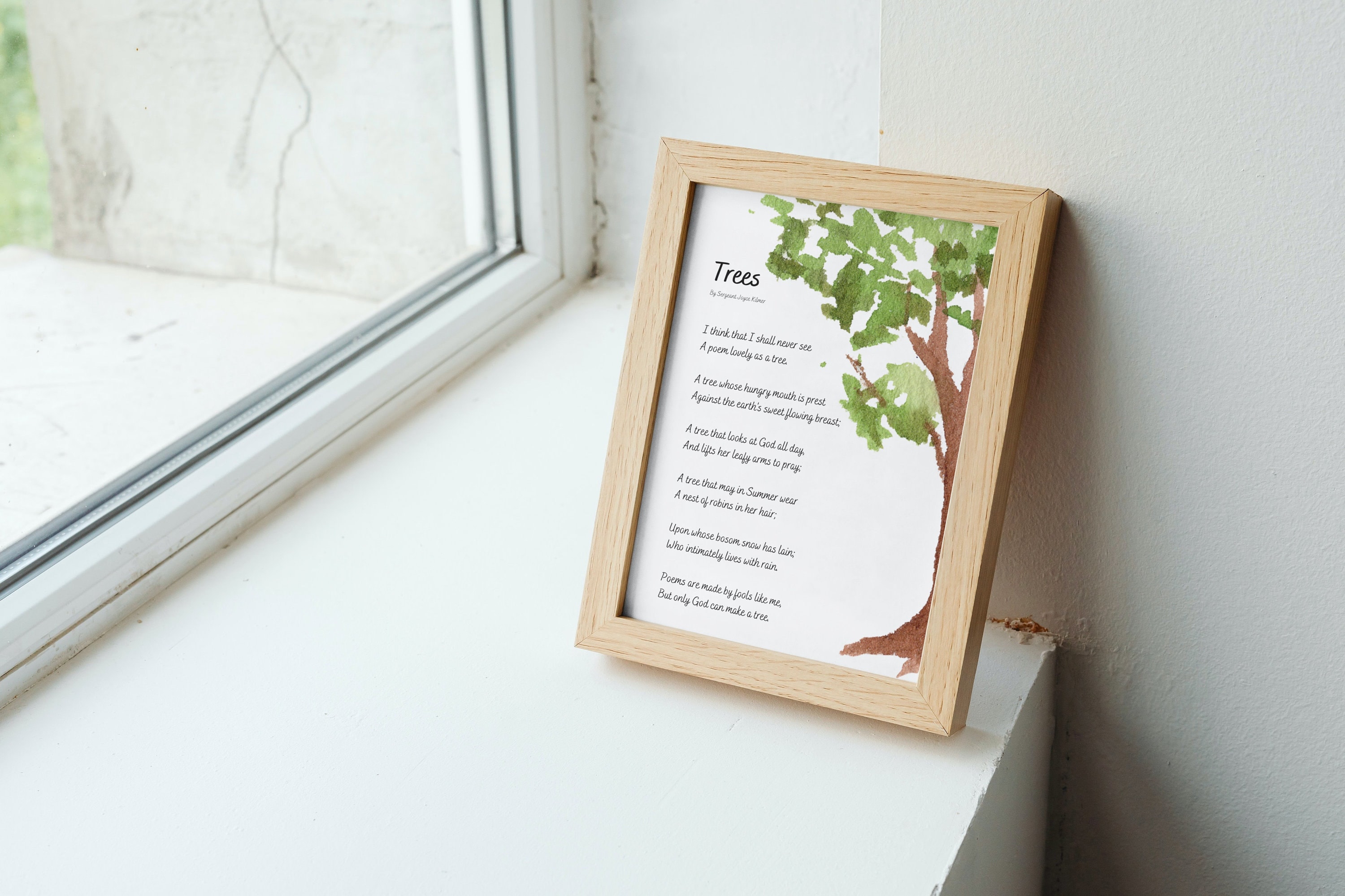 Trees Poem Printable Wall Hanging - Etsy