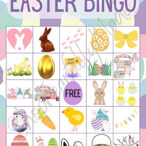 Easter Bingo Printable -- 20 - Etsy