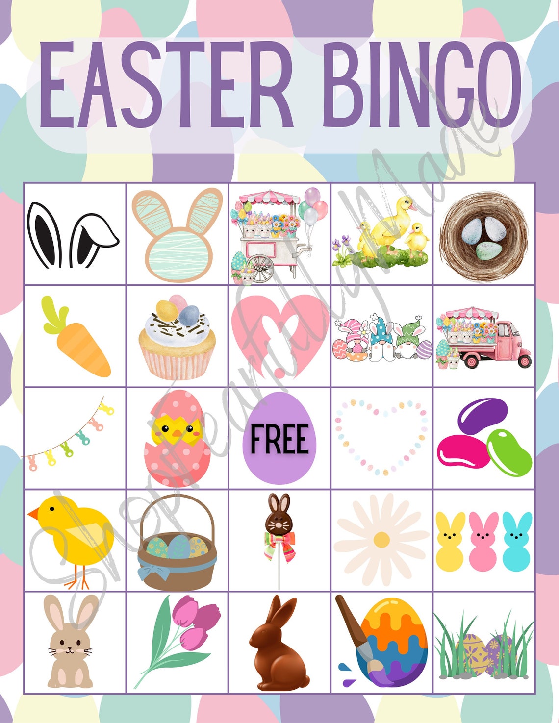 Easter Bingo Printable -- 20 - Etsy