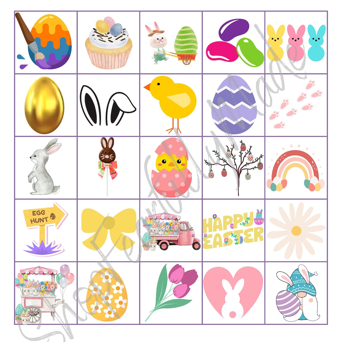 Easter Bingo Printable -- 20 - Etsy