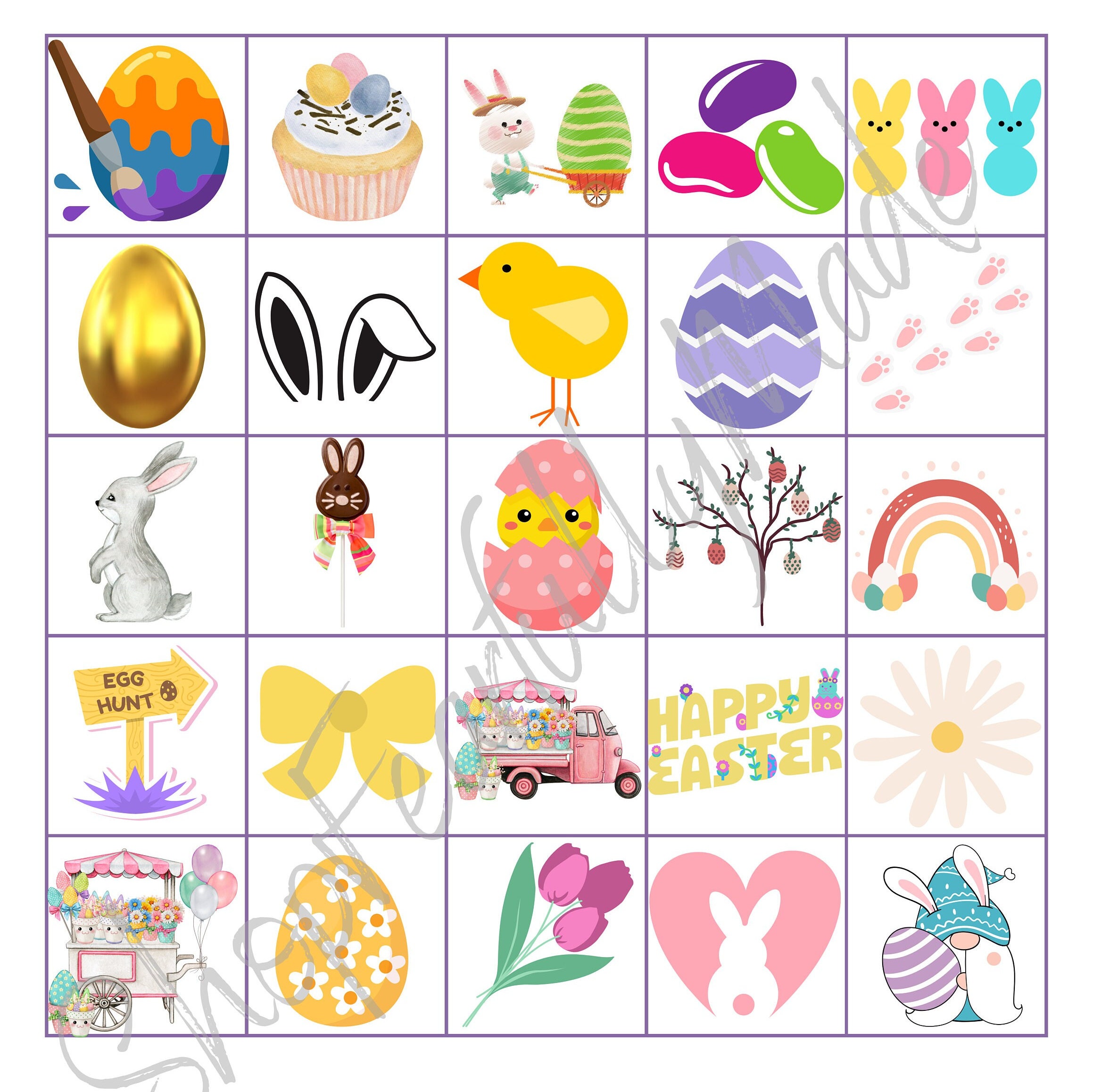 Easter Bingo Printable -- 20 - Etsy