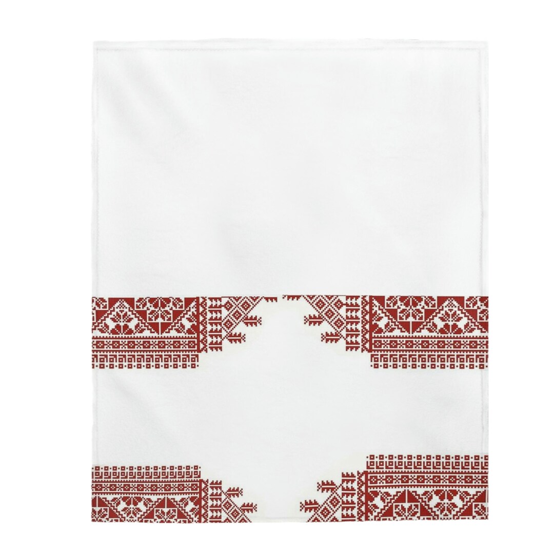 Modern Blanket Palestinian Arabic Design / Velveteen Plush Blanket - Etsy